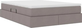 Postel s úložným prostorem a matrací Taupe 140 x 200 cm 3370233