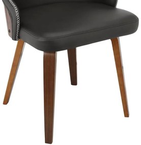 Danish style Jídelní židle Okido (SET 2 ks), syntetická kůže, hnědá