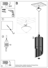 Sollux SL.0640 - Lustr na lanku ALEXIA 1xE27/60W/230V