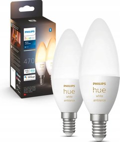 2PAK Led žárovka svíčka E14 B39 4W Cct Philips Hue Bluetooth Zigbee