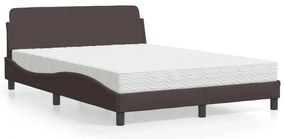 Postel s matrací Dover tmavě hnědá 140 x 190 cm textil 3208387