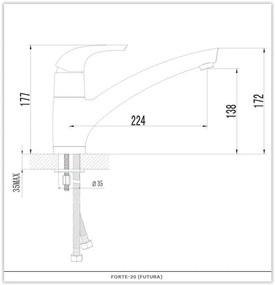 Rubineta Dřezová baterie FORTE-20 OLBAF20