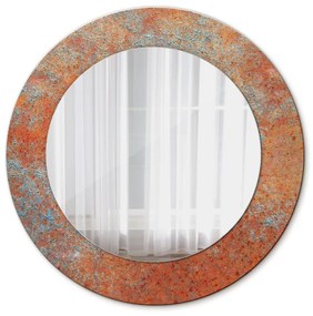 Kulaté dekorativní zrcadlo na zeď Rezavý kov fi 50 cm