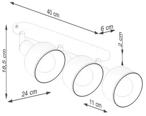 Sollux SL.1318 - Bodové svítidlo ELBA 3xE27/15W/230V černá