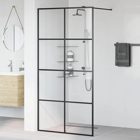 Zástěna do průchozí sprchy čiré ESG sklo 100 x 195 cm černá 151035