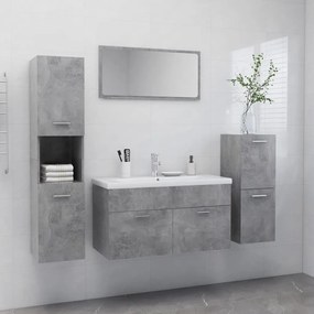 vidaXL Set koupelnového nábytku dřevotříska [3070928] Barva: Betonová šedá