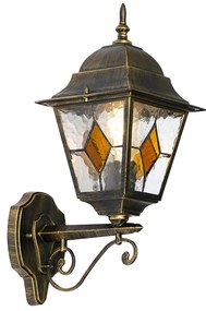 Vintage venkovní nástěnná lampa starožitné zlato - Antigua Up