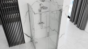 Rea Punto sprchový kout s posuvnými dveřmi 80x80 cm, chromový profil, čiré sklo, REA-K0863