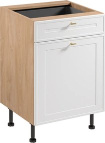 SORENTO pb | dolní skříňka D60S1 se zásuvkou a příborníkem | 60 cm | PRAVÁ | puccini/bílá