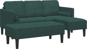 Set pohovek 2 ks Tmavě zelená Polyester 3329266