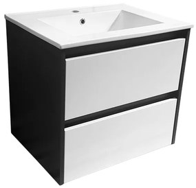 A-Interiéry Nive 60 koupelnová skříňka s keramickým umyvadlem bílá/antracit