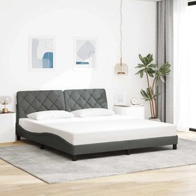 Rám postele s LED bez matrace Tmavě šedá 180x200 cm Látka 3310686