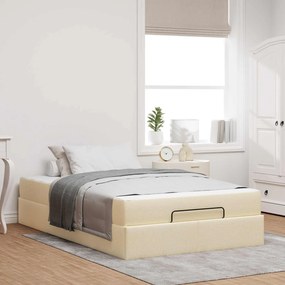 Rám postele s matrací 2 ks Krémová textil 3399478