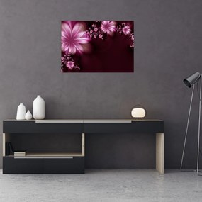 Skleněný obraz abstrakce - květiny (70x50 cm)