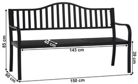 Kondela Zahradní lavička se stolkem, černá, DAGNO