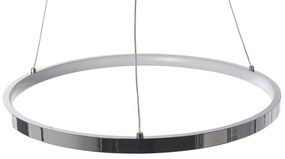 Závěsná LED lampa kovová ø 40 cm stříbrná JORDAN Beliani