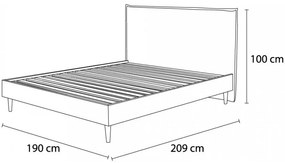 Světle šedá čalouněná dvoulůžková postel s roštem 180x200 cm Sary – Bobochic Paris