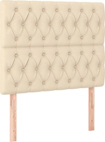 Box spring postel s matrací krémová 90x190 cm textil 3136802