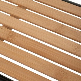 Erga Mike, kovový koupelnový čtyřpolicový regál pro postavení 42x22x106,5 cm, černá-přírodní hnědá, ERG-YKA-P.MIKE-4