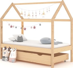 vidaXL Rám dětské postele se zásuvkou masivní borovice 80x160 cm [322137] Barva: Hnědá