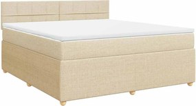 Box spring postel s matrací krémová 180x200 cm textil 3287540