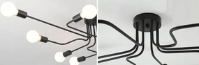 Toolight - Stropní / nástěnné svítidlo Agaro Spider 8xE27, černá, OSW-06606