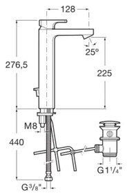 Roca A5A3G01C00 - Umyvadlová baterie + výpusť L90 27,6 cm lesklý chrom