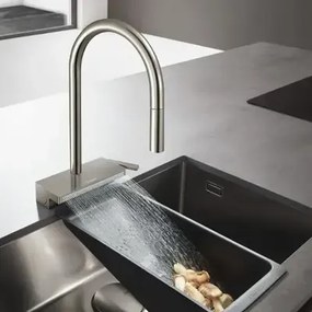 Hansgrohe - Dřezová baterie Aquno Select s výsuvnou sprškou a plochým