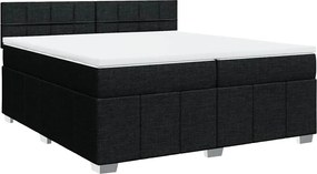 Box spring postel s matrací černá 200x200 cm textil 3287177