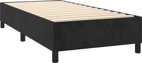 vidaXL Box spring postel s matrací 100x200 cm samet [3129437] Barva: Černá