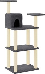 Škrabadlo pro kočky se sisalovými sloupky tmavě šedé 118,5 cm 171429