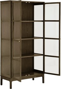 Tmavě hnědá vitrína v dekoru dubu 90x180x40 cm Zamora – House Nordic
