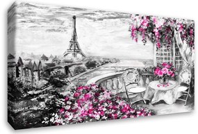 Obraz Paříž malovaná Pink Velikost (šířka x výška): 150x100 cm