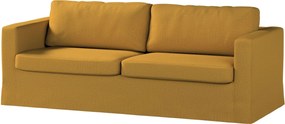 Potah na pohovku IKEA Karlstad 3-místná, nerozkládací, dlouhý barva žlutá látka pletený vzor