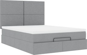 Osmanský rám postele s matrací světle šedá 140x190cm textil 3313920