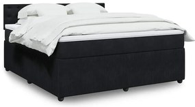 Box spring postel s matrací černá 180x200 cm samet 3290120