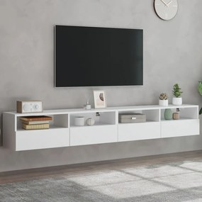 Nástěnné TV skříňky 2 ks bílé 100 x 30 x 30 cm kompozitní dřevo - Default Title