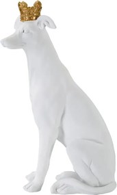 Dekorativní soška Dog 33 cm bílá