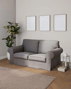 Potah na pohovku IKEA  Ektorp 2-místná, nerozkládací barva šedá látka pletený vzor