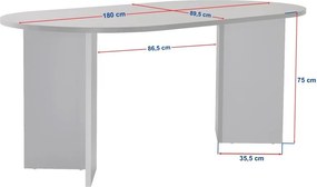 Jídelní stůl v dekoru dubu 89,5x180 cm Sablin – Kalune Design