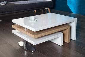 Bighome - Konferenční stolek STEPS II – bílá, hnědá