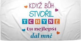 Sablio Ručník Když Bůh stvořil tchyně tu nejlepší dal mně - 50x100 cm