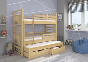 Třílůžková patrová postel HIPPO 200x90