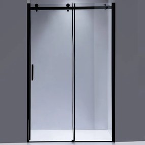 BPS-koupelny Posuvné sprchové dveře HYD-PD03B 100 černé/transparent pro instalaci do niky + vanička HYD-OSV-ST03A 100x80 bílá