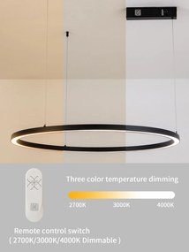 Immax NEO FINO NEW Smart závěsné svítidlo 1 kruh, 80cm, 60W, černé, Zigbee 3.0