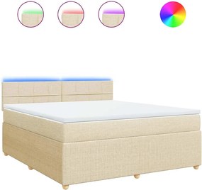 Box spring postel s matrací krémová 180x200 cm textil 3289840