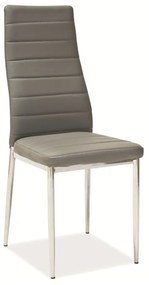 MAXIVA Jídelní židle - H-261 Chrom, ekokůže, chromované nohy, různé barvy na výběr Čalounění: šedá (ekokůže)