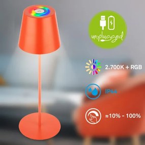 Briloner 7510012-LED RGB Stm stolní lampa CALIDA 2,5W/5V IP44 1200mAh oranžová