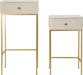 Sada odkládacích stolků Waverly 45 cm krémová