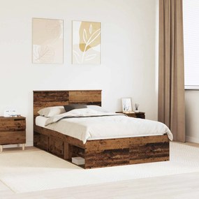 Rám postele s čelo Staré dřevo 120 x 190 cm Kompozitní dřevo 3407902
